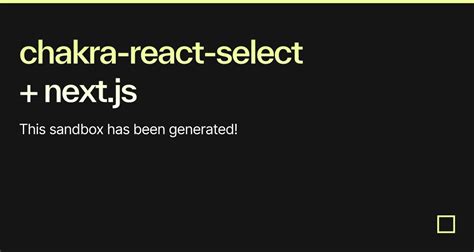 Chakra React Select Next Js Codesandbox