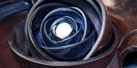 Blue And Red Abstract Metal Orb Sphere With Glowing Light 3d Render