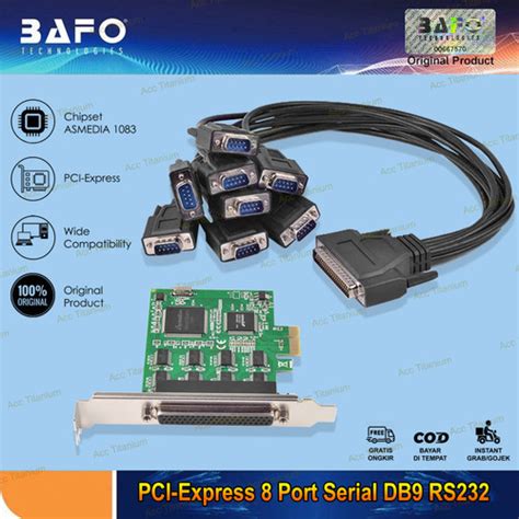 Jual Bafo Pci Express 8 Port Serial Card Pcie Rs232 Male Extension Com Db9 Multi Port Card