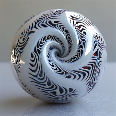 Premium Photo Abstract Swirling Patterns On A White Spherical Sculpture