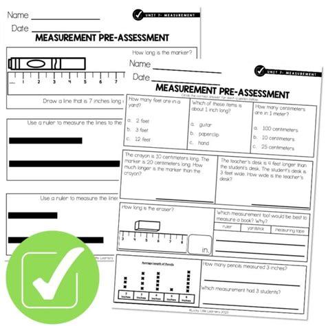 lucky to learn math unit 7 measurement pre assessment lucky
