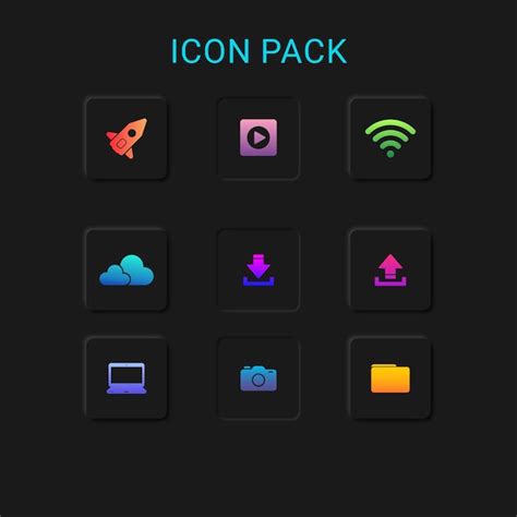 Premium Vector Neumorphism Icon Pack