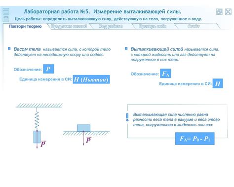 "Измерение выталкивающей силы" - физика, уроки