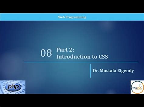 Lecture Introduction To CSS YouTube