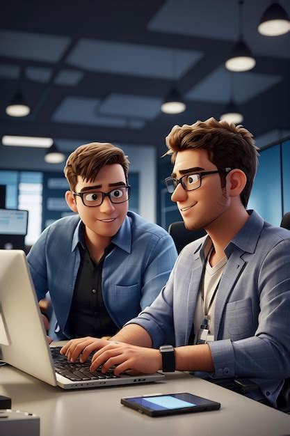 junge programmierer bei computer und chef chef sprechen im büro