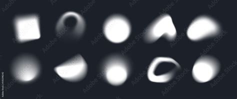 Abstract Blurry Shapes White Geometric Forms With Soft Edges Blurry Circles Fluid Shape Blurs