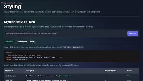 create a showcase page for our style add ons · issue 227