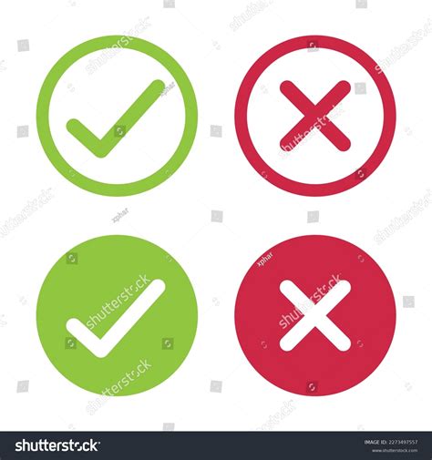 Check Uncheck Icon Validation Symbols Tick Stock Vector Royalty Free