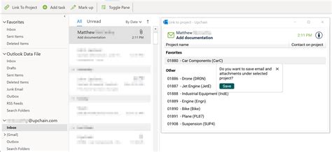 Saving Emails And Their Attachments Under A Project