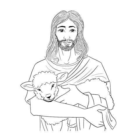 길 잃은 양의 비유 그림 프리미엄 벡터
