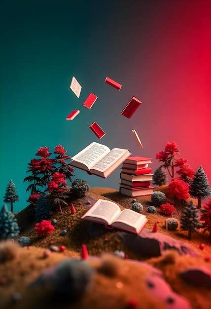 Floating books | Premium AI-generated image