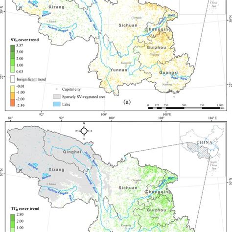 Spatiotemporal Patterns Of The Total Vegetation Tv Cover Trend A Download Scientific