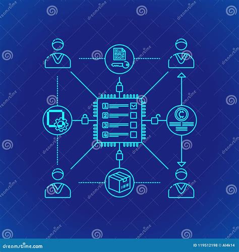 Blockchain Distributed Ledger Technology Illustration 119512172
