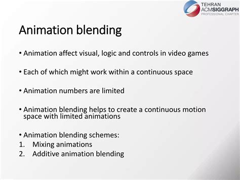 Parametric Animation Blending Siggraph Tehran Local Chapter Ppsx