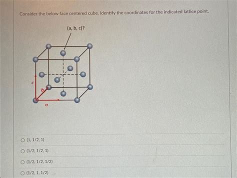 Solved Consider The Below Face Centered Cube Identify The