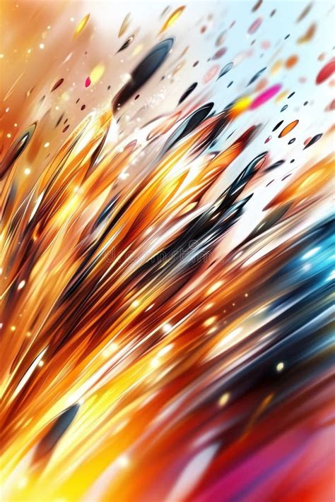 Abstract Vibrant Digital Art With Dynamic Streaks And Sparks Of Light Stock Illustration