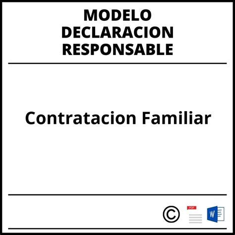 Modelo Declaracion Responsable Plantilla Modelo Declaracion Responsable Plantilla
