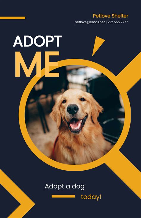 Free Simple Dog Adoption Poster Template to Edit Online