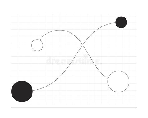 Bubble Chart With Crossing Paths 2d Line Object Stock Vector