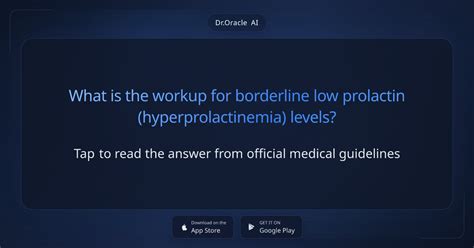 What Is The Workup For Borderline Low Prolactin Hyperprolactinemia