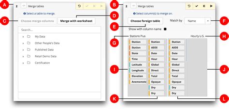 Merge Tables Panel