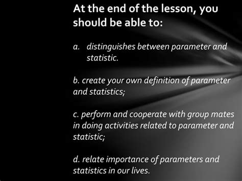 Parameter And Statistic Copypptx Science