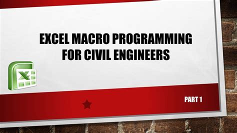 Excel Macro Programming For Ce 1 Youtube