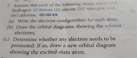 Solved 7 Assume That Each Of The Following Atoms Reacts
