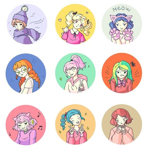 Premium Vector Anime Girl Sticker Cute Anime Girl Sticker In Comics