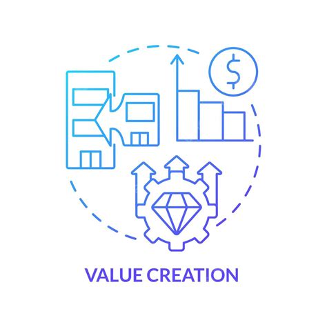 Value Creation Blue Gradient Concept Icon Abstract Stroke Icon Vector