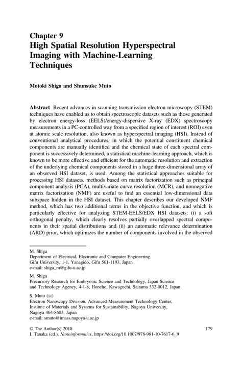 Pdf High Spatial Resolution Hyperspectral Imaging With Machine Learning Techniques