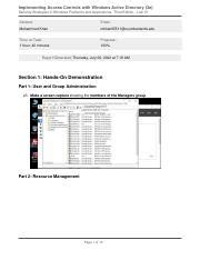 Windows Active Directory Access Controls Implementation Lab Course Hero