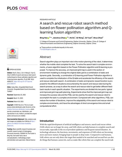 Pdf A Search And Rescue Robot Search Method Based On Flower