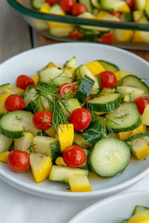 Zesty Cucumber Yellow Squash Salad