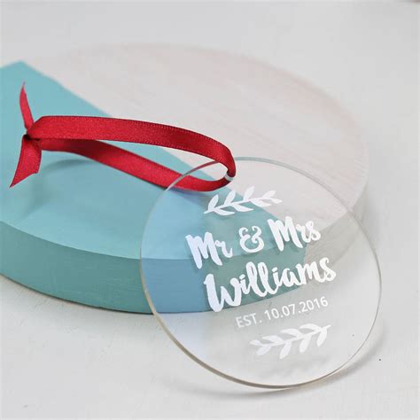 Personalised Mr And Mrs Foiled Decoration By Martha Brook