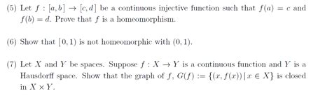 solved c and 5 let f [a b] → [c d] be a continuous