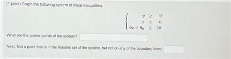 solved 1 point graph the following system of linear