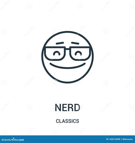 Nerd Icon Vector From Classics Collection Thin Line Nerd Outline Icon Vector Illustration