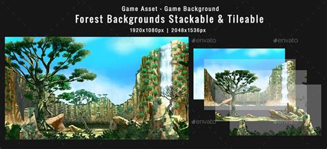 5 platformer forest game backgrounds parallax and stackable game