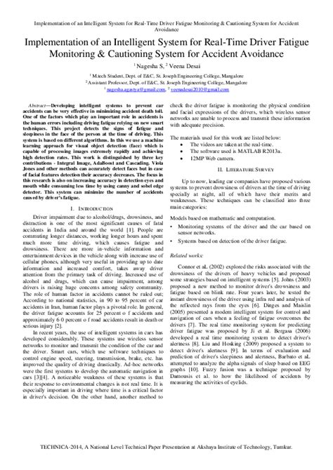 pdf implementation of an intelligent system for real time driver