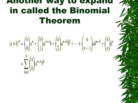Ppt The Binomial Theorem Powerpoint Presentation Free Download Id