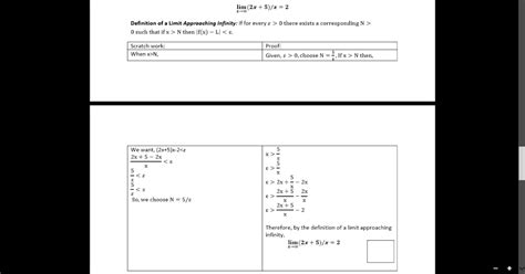Proving Of Limit Approaching Infinity