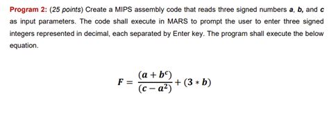 Solved Program 2 25 Points Create A Mips Assembly Code