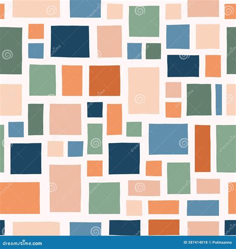 Hand Drawn Retro Geometric Checks Vector Seamless Pattern Stock Vector