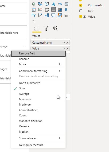summarization missing after adding a calculation g microsoft