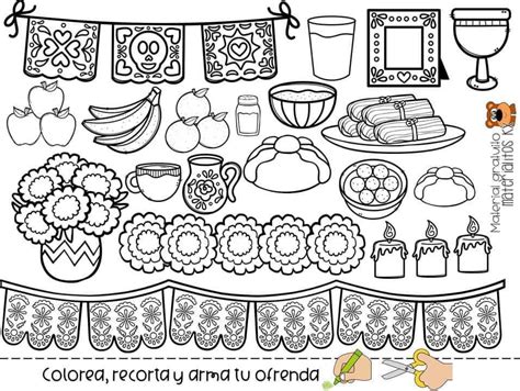Dibujos De Ofrendas De Dia De Muertos Facil Ofrendas Para Colorear