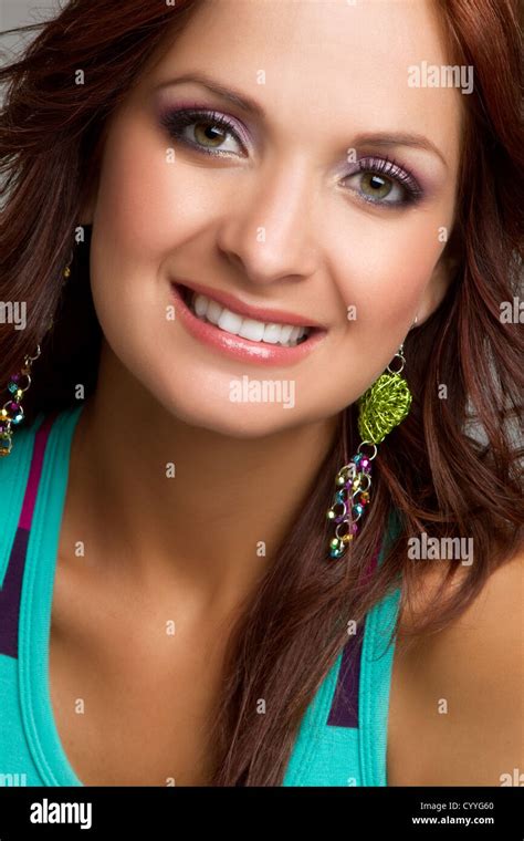 Beautiful Smiling Headshot Woman Stock Photo Alamy