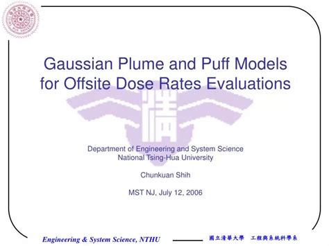 Ppt Gaussian Plume And Puff Models For Offsite Dose Rates Evaluations Powerpoint Presentation