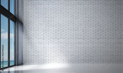 3d Rendering Interior Design Of Living Room And White Brick Wall