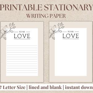 Love Letter Printable A4 And Letter Size Writing Paper Printable Instant Download Etsy